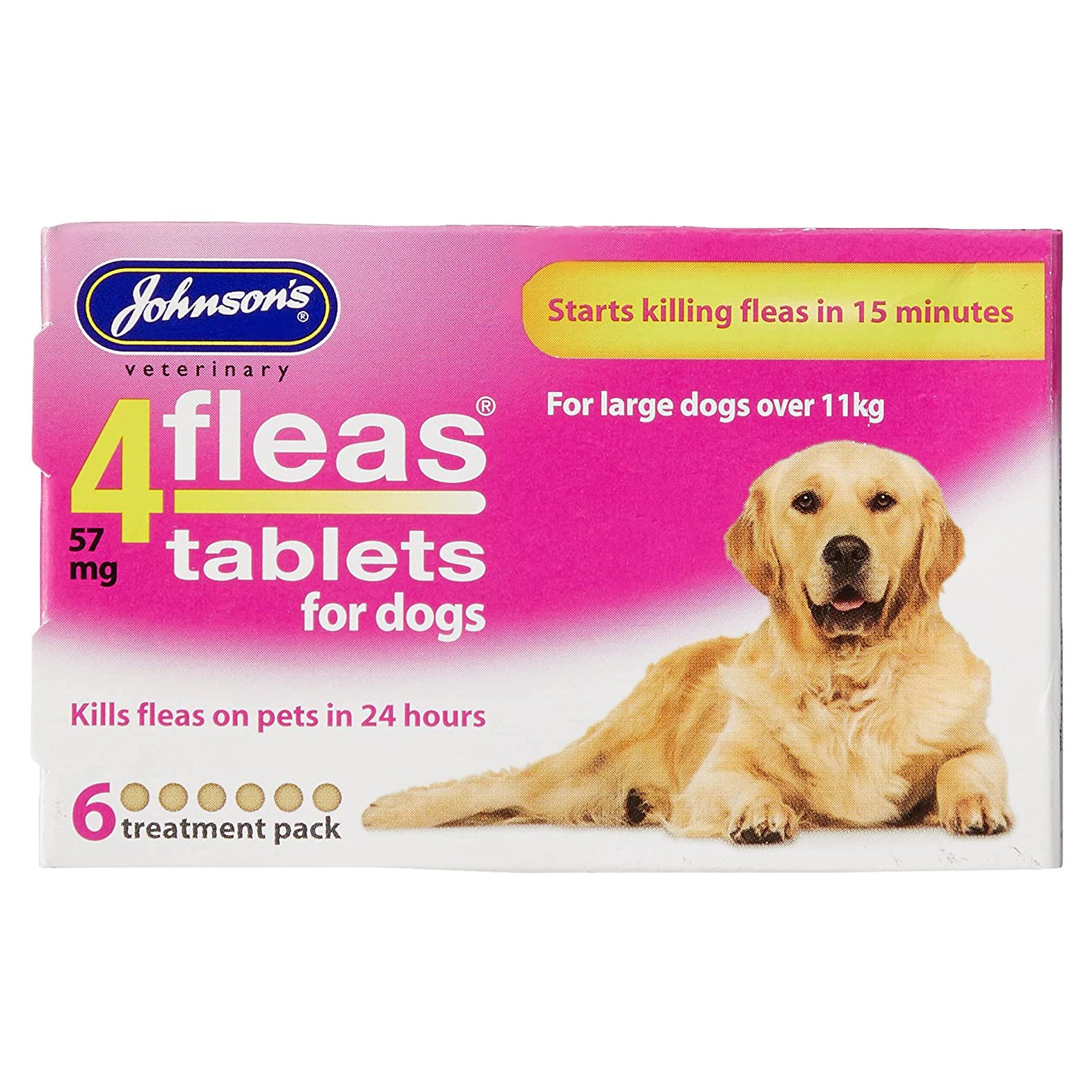 Johnson's 4Fleas 6 Tablets for Large Dogs Over 11kg