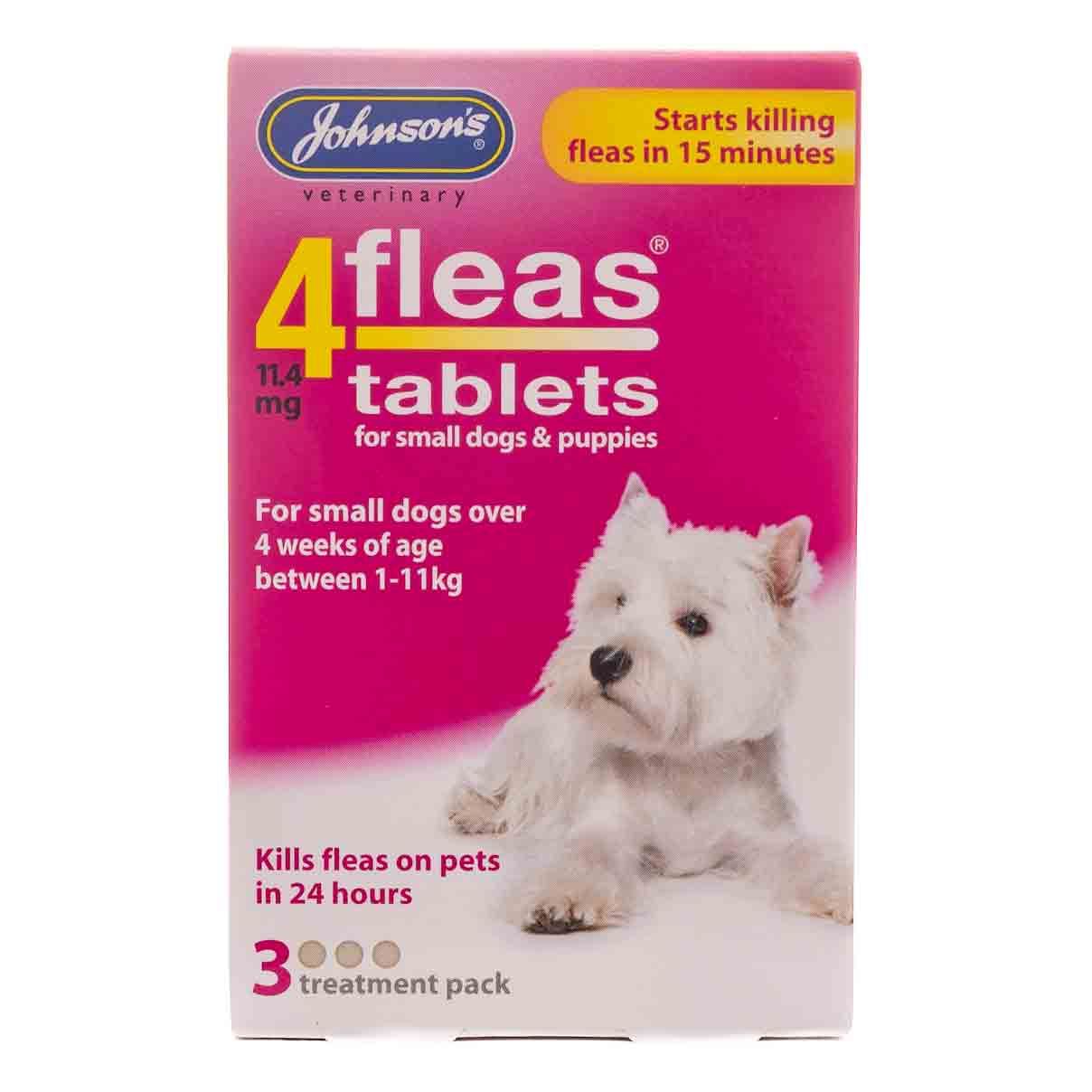 Johnson's 4Fleas Tablets 3 Pack Small Dog & Puppy 1kg to 11kg