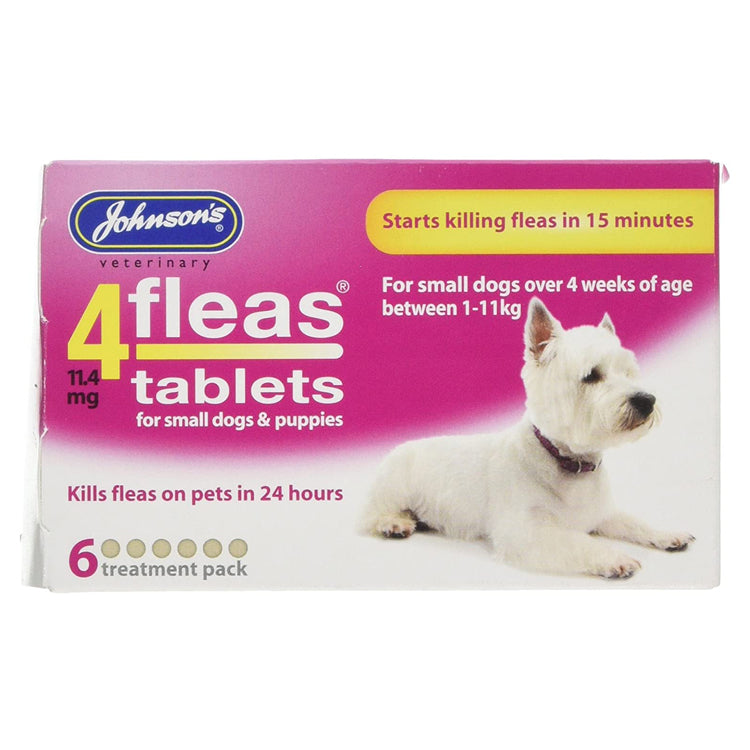 Johnson's 4Fleas 6 Tablets for Small Dog & Puppy 1kg to 11kg